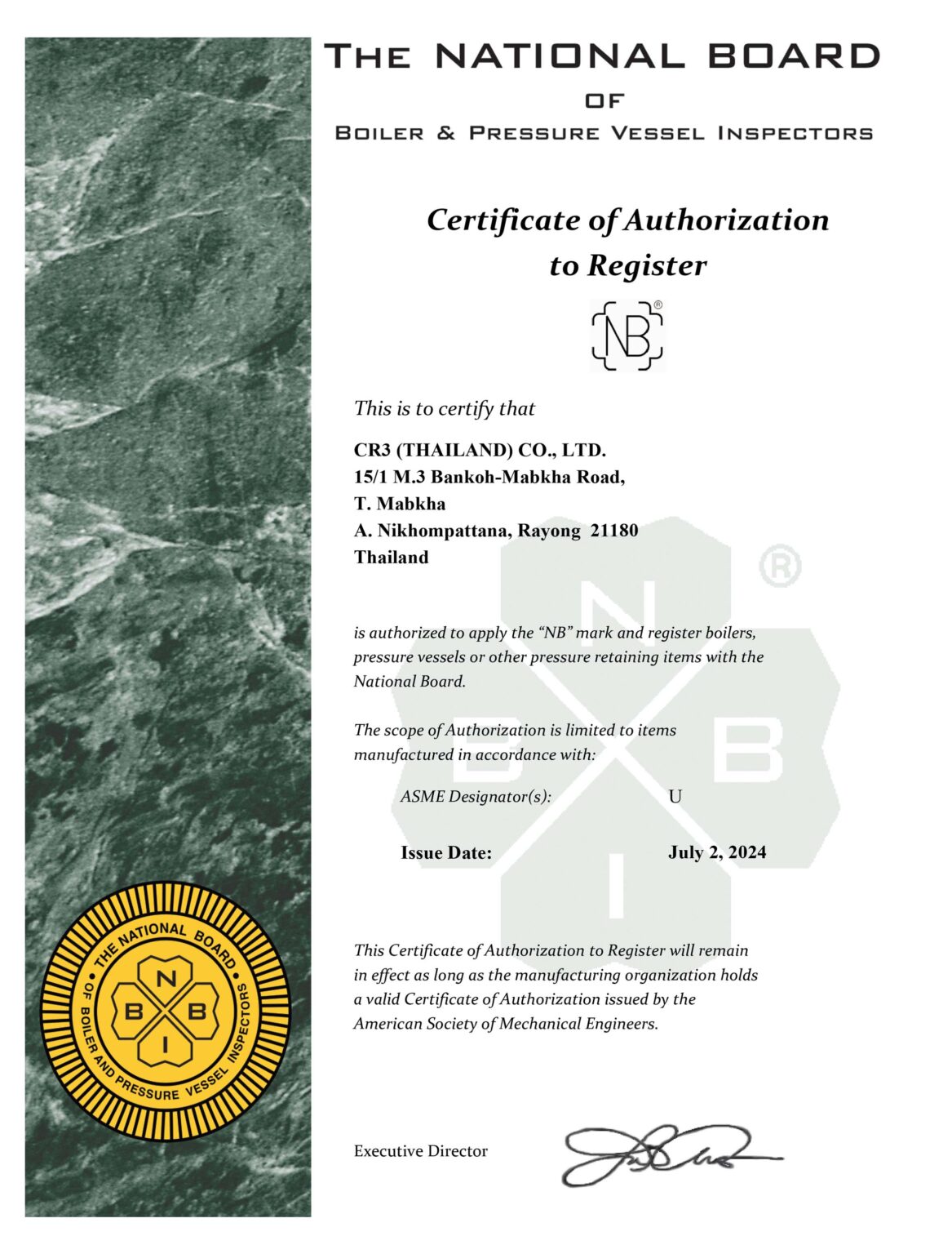 CR3 Earns ASME & NBBI Certifications - CR3 Group